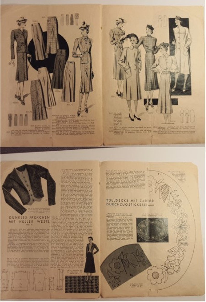 24/1930s ERGON Neue Modezeitung, Ergon Pattern System, Vintage Fashion ...