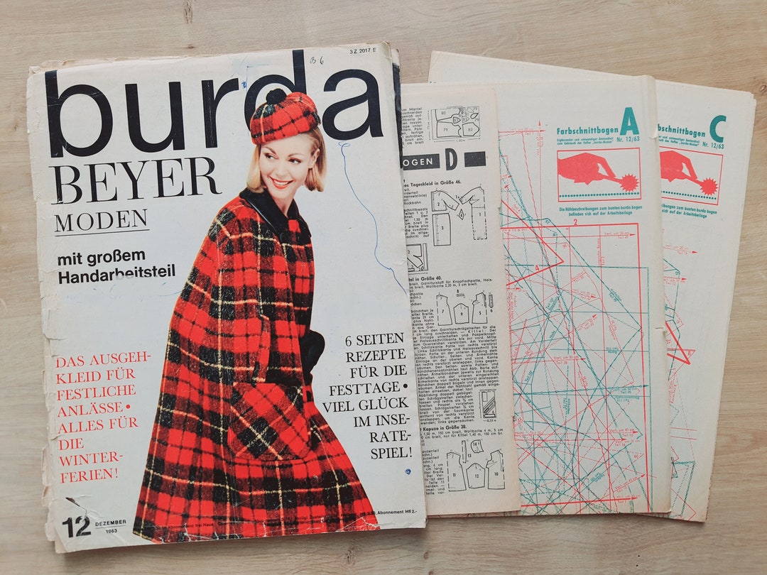 12/1963 Burda Beyer Moden , Burda 1960s, Vintage Sewing Patterns, Vintage Burda Fashion, 1960s ...