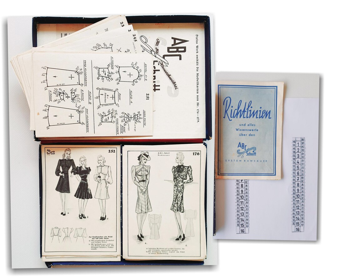 1930s ABC Schnitt System Ramsauer, 200+ Sewing Patterns, Pattern ...