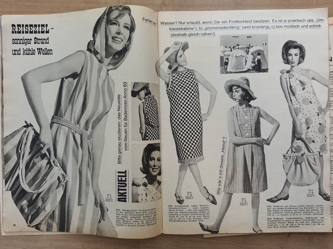 5/1963 Burda Moden Burda 1960s Vintage Sewing Patterns - Etsy