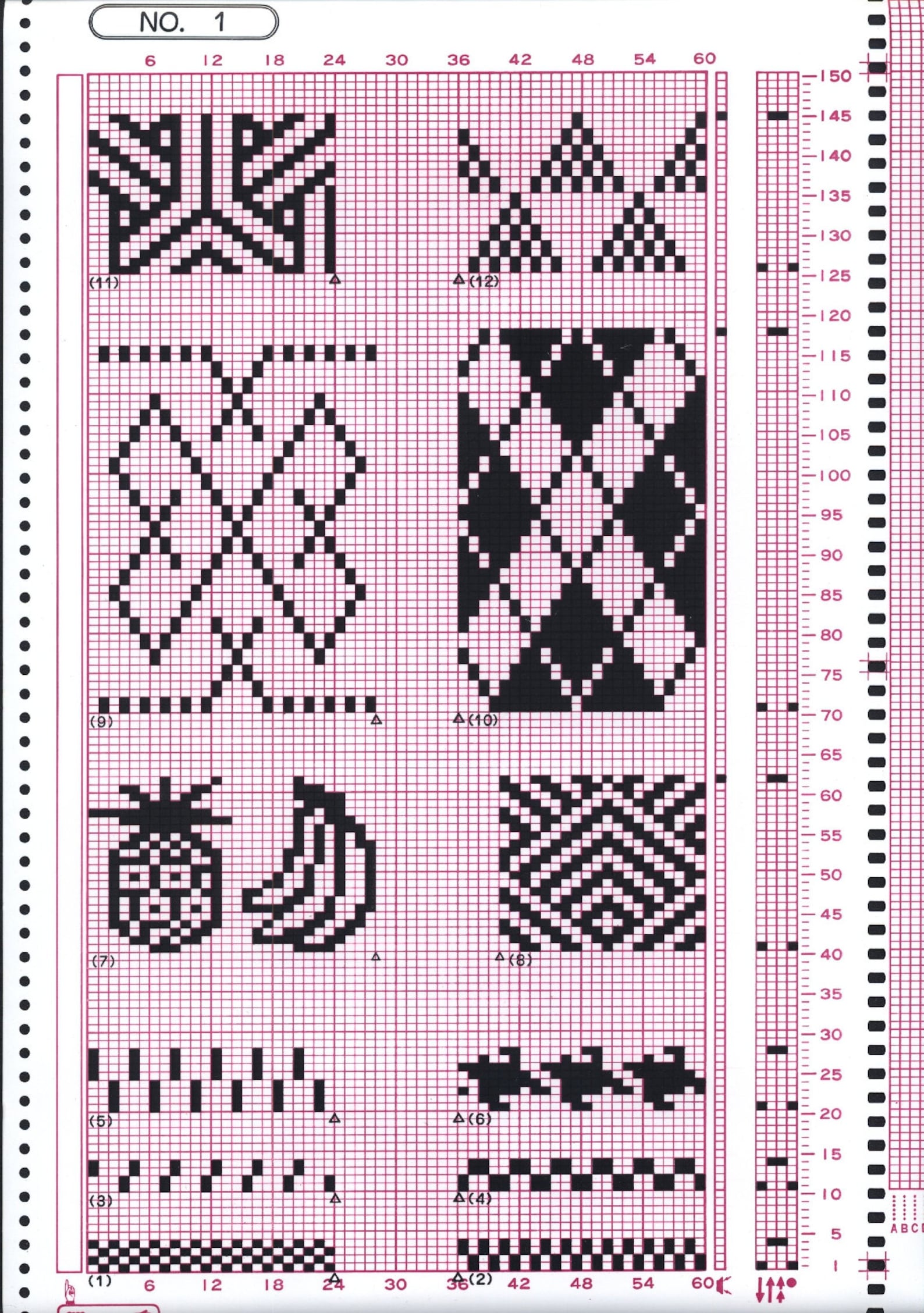 Brother Knitting Machine Patterns: Mylar Sheet Designs (PDF Download ...