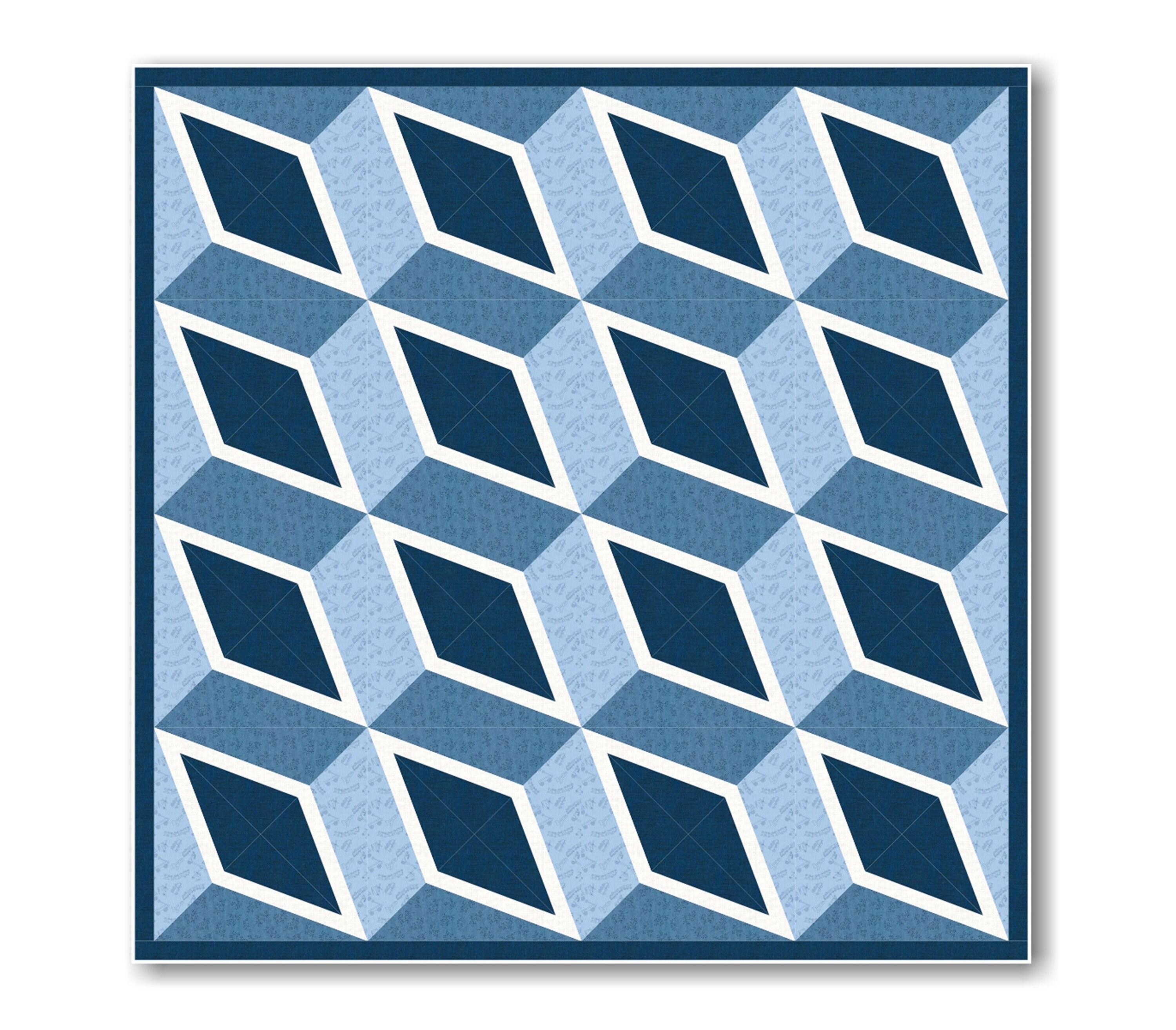 3D Cube Quilt Block Pattern: Modern Geometric Design (PDF Download) - Etsy