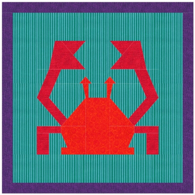 Crab Quilt Pattern Pdf, Digital Quilt Block Pattern, Quilt Patterns PDF ...