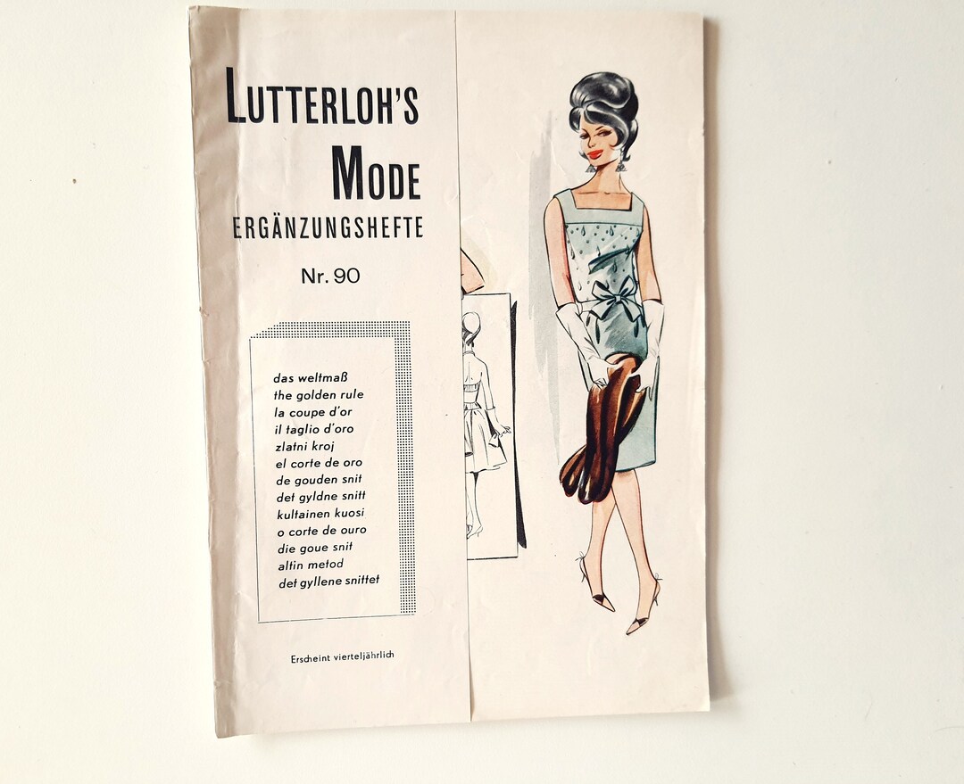 Lutterloh Supplement 90/1963, the Golden Rule Lutterloh System, Lutterloh Patterns, Vintage ...