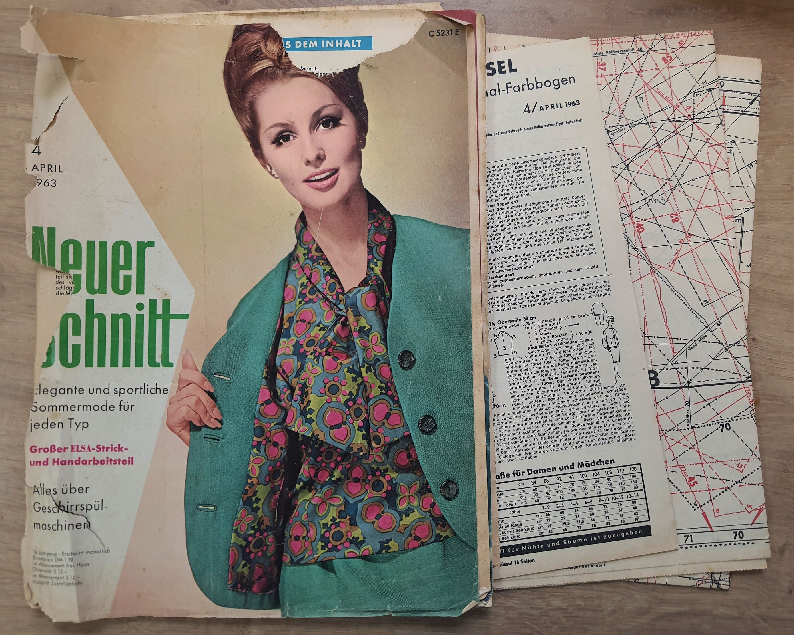 4/1963 Neuer Schnitt , Vintage Fashion Magazine 1960s, Vintage Sewing ...