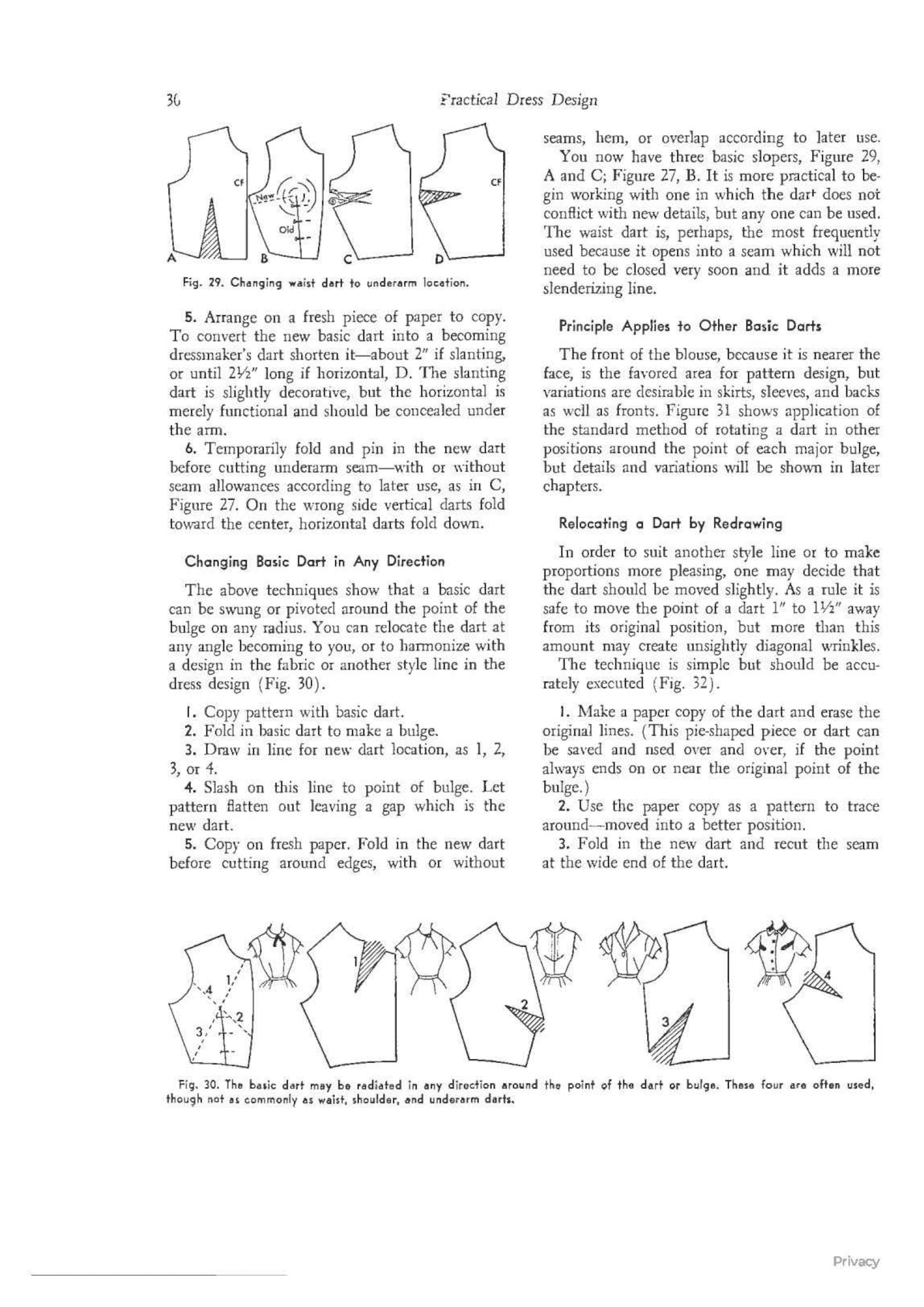 Vintage Illustrated Book of Draftings Sewing Patterns - Etsy