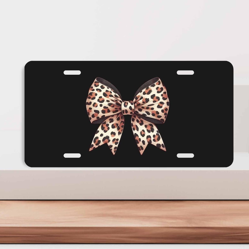 Leopard Bow License Plate - Etsy