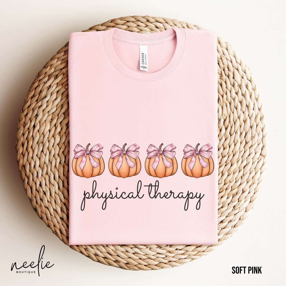 PT Physical Therapy Shirt for Fall, Physical Therapist Coquette Pumpkin ...