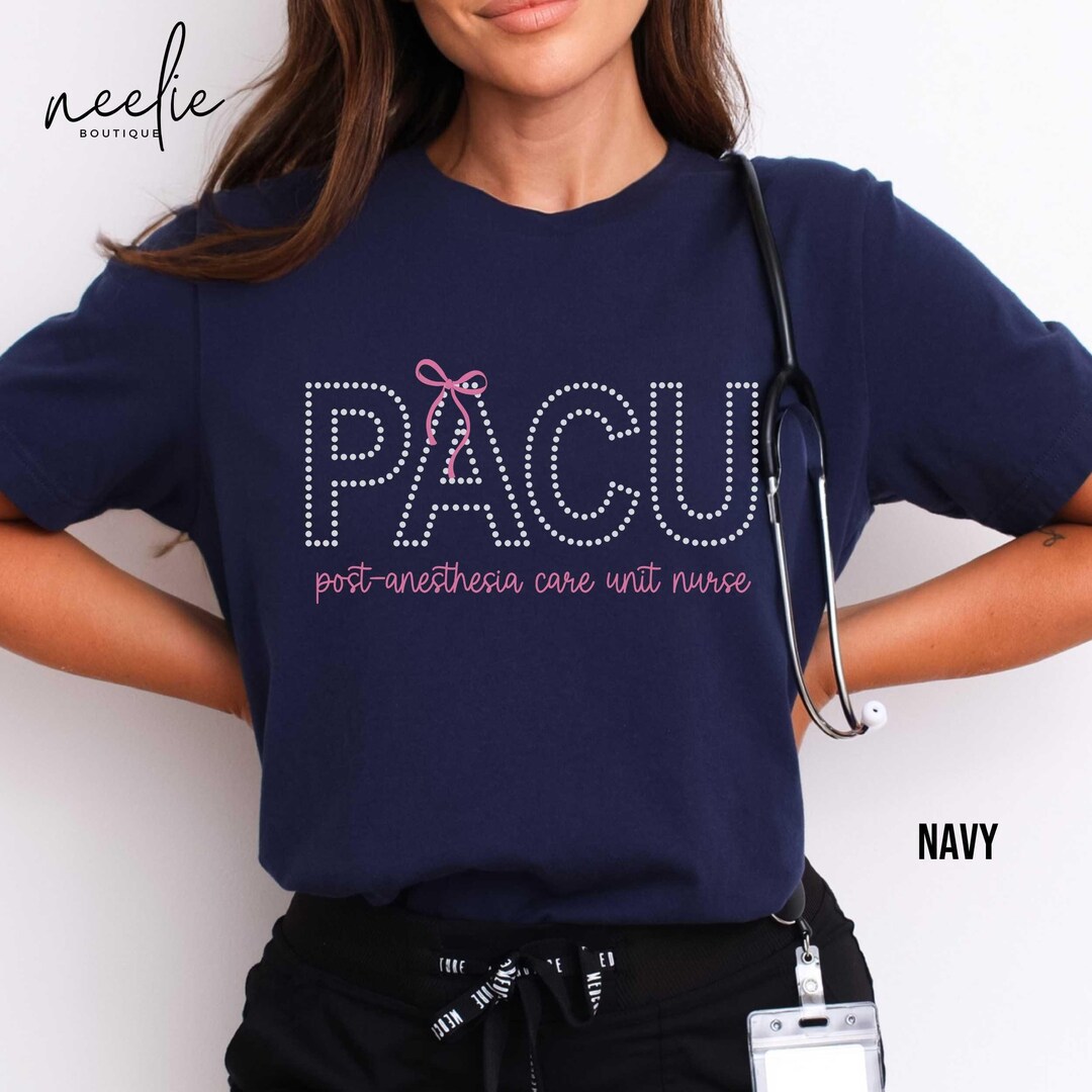 PACU Nurse Shirt With Dot Letters and Coquette Bow, Post-anesthesia ...