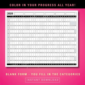 2025 Daily Yearly Workout Tracker Calendar, Coloring Exercise Log ...