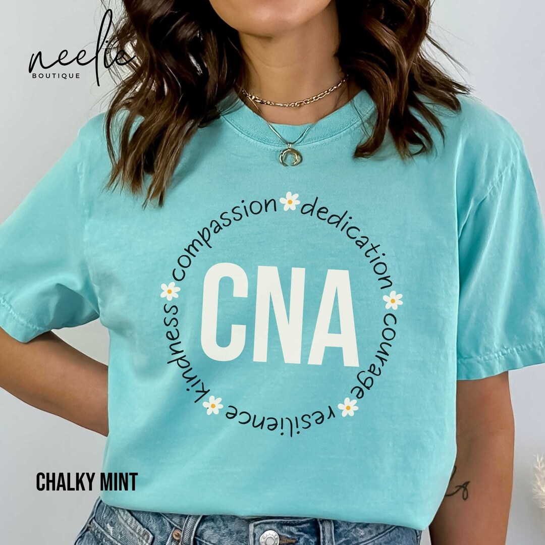 CNA Shirt Comfort Colors® T-shirt Certified Nursing Assistant Floral ...
