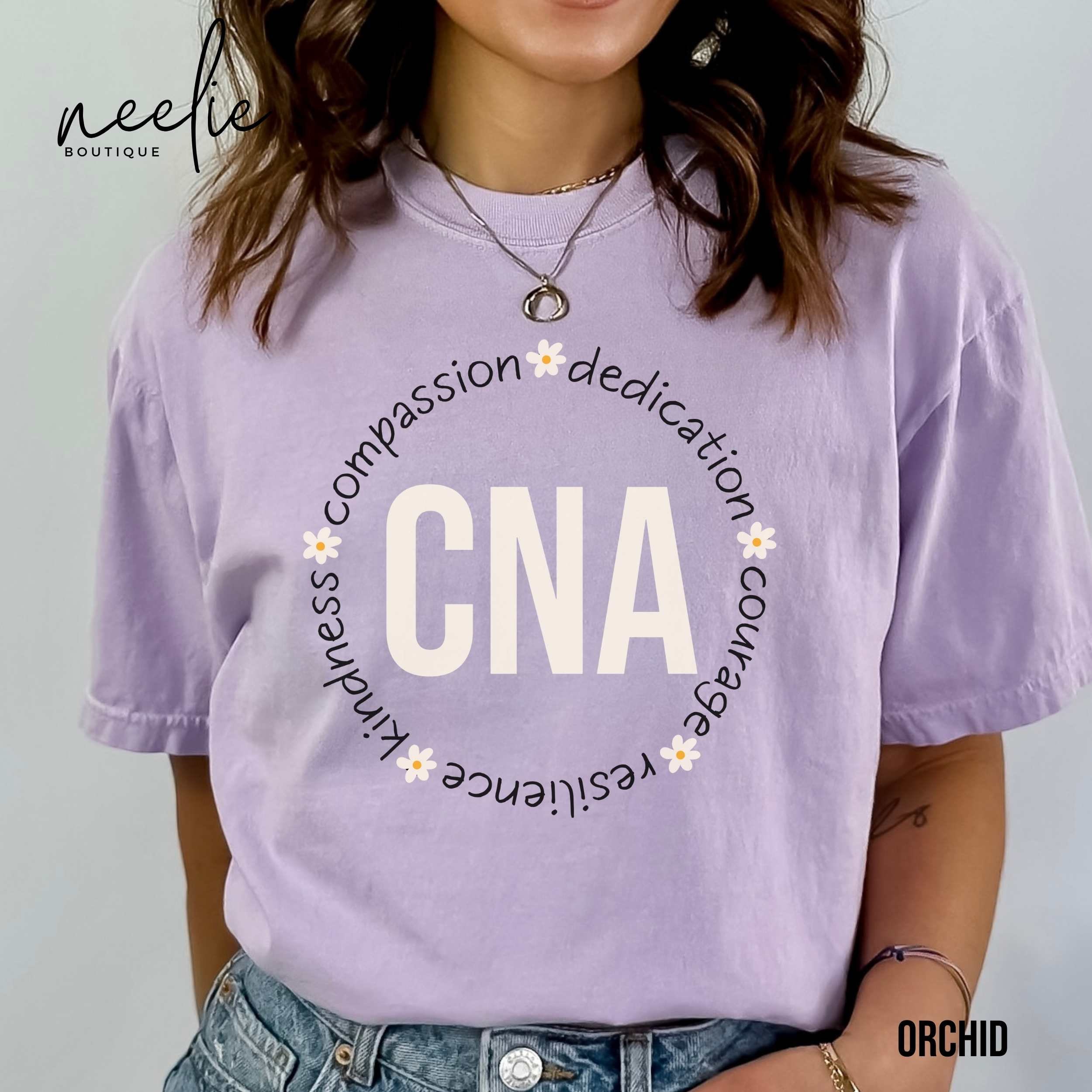 CNA Shirt Comfort Colors® T-shirt Certified Nursing Assistant Floral ...