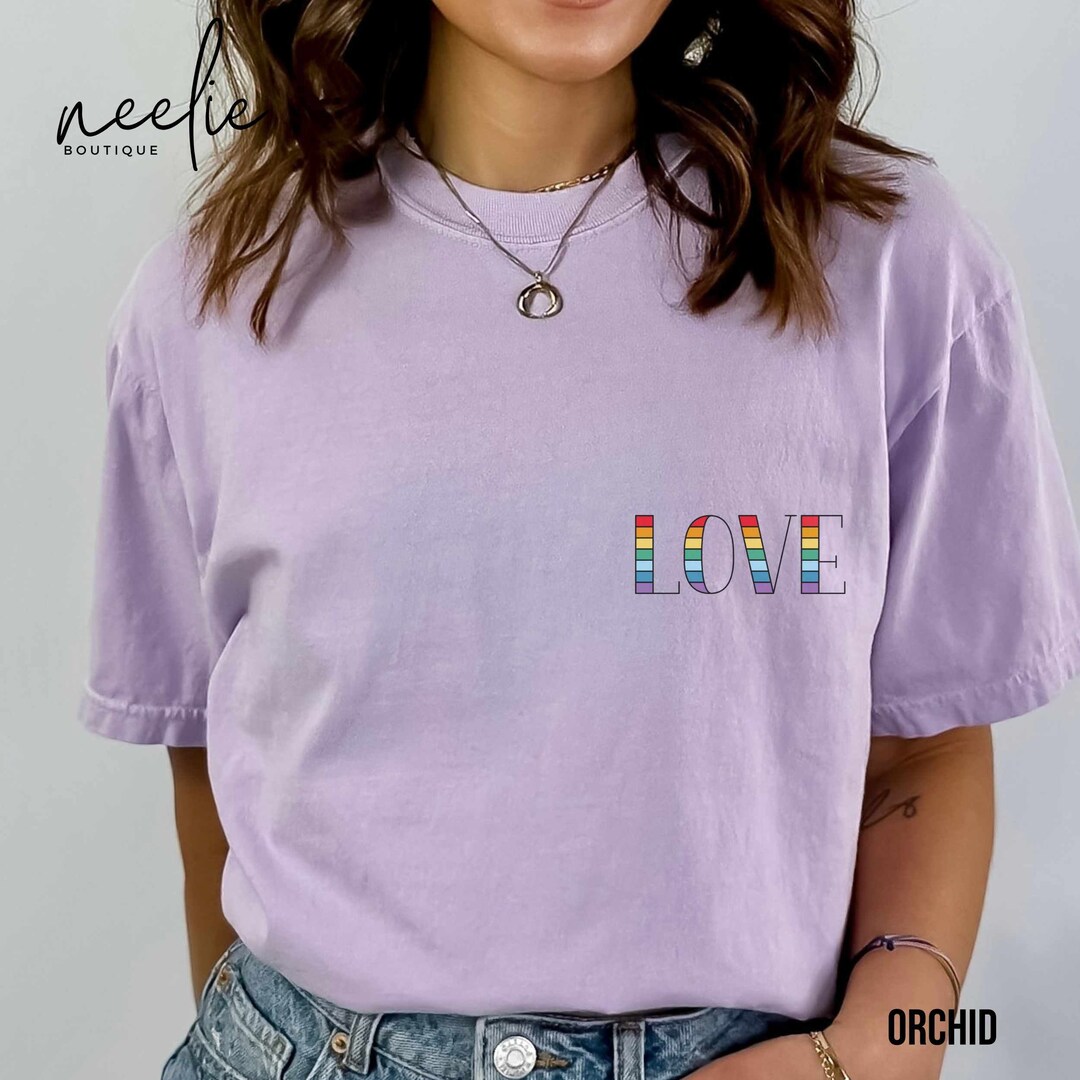 Subtle Pride Shirt, Comfort Colors Discreet Pride T-shirt, Rainbow Love ...