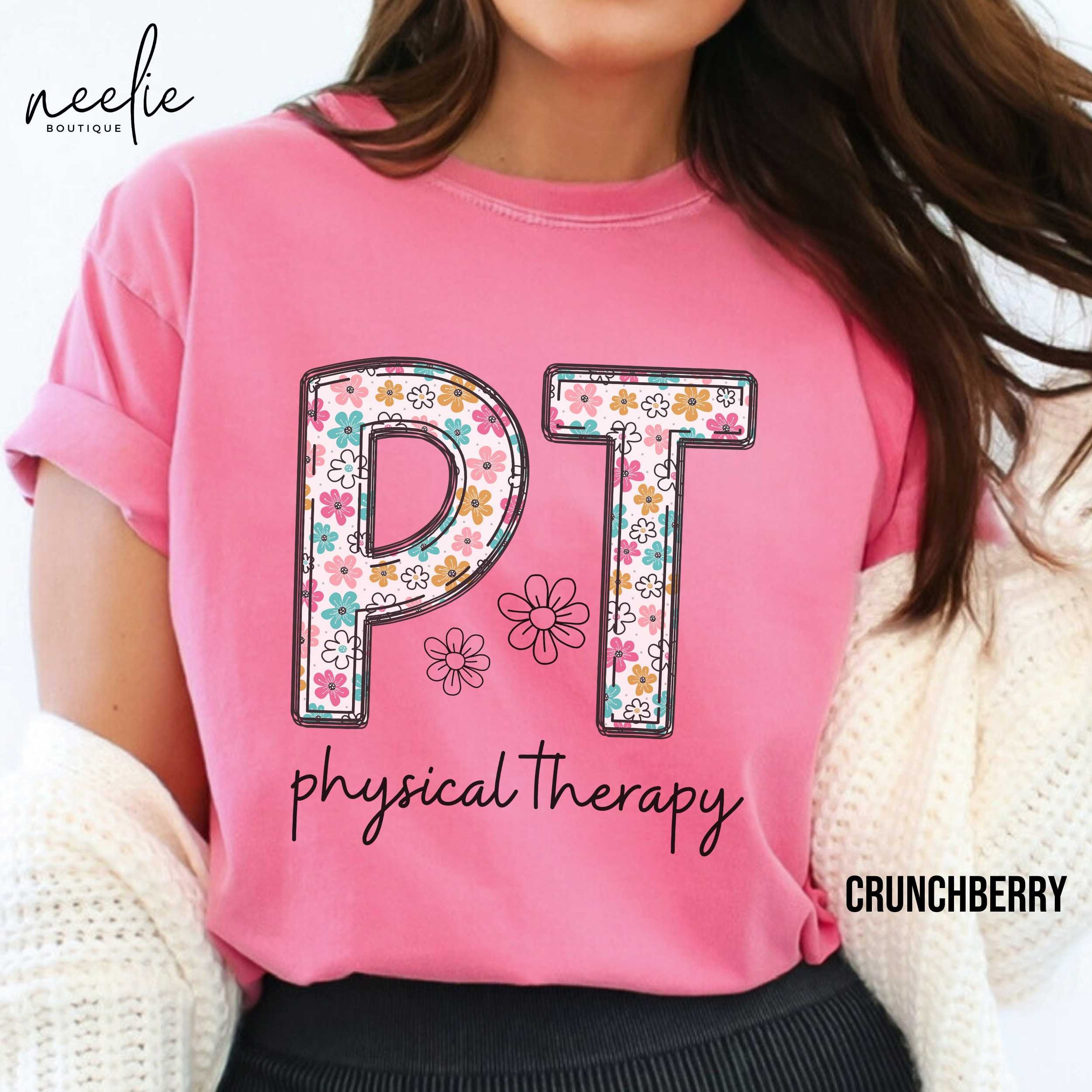 PT Shirt Physical Therapy Physical Therapist Floral Doodle Letters ...