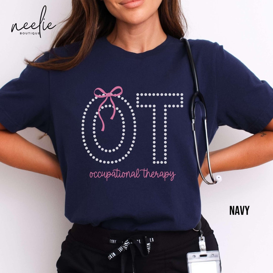 OT Occupational Therapy Shirt With Dot Letters and Coquette Bow ...