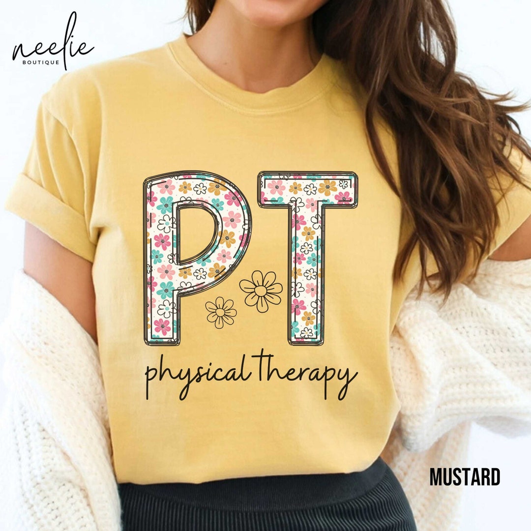 PT Shirt Physical Therapy Physical Therapist Floral Doodle Letters ...