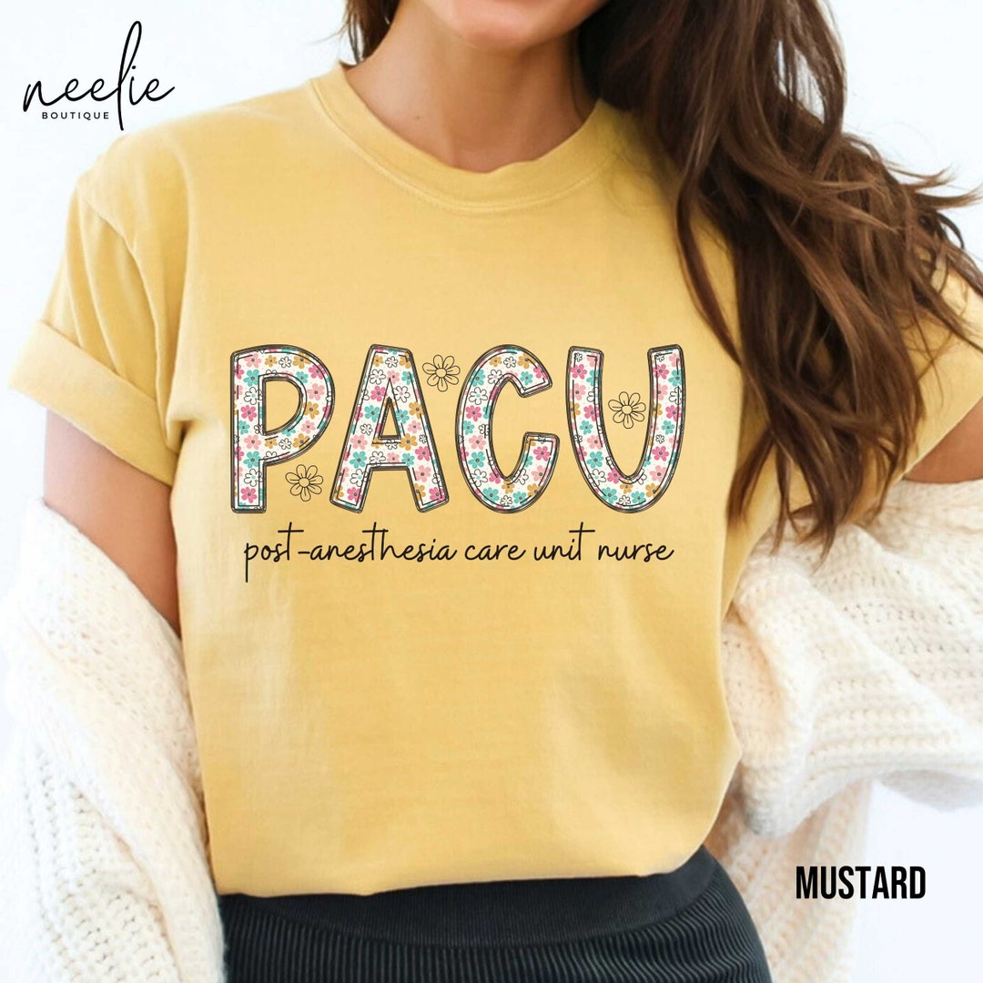 PACU Nurse Comfort Colors® Shirt With Boho Floral Letters, Post ...