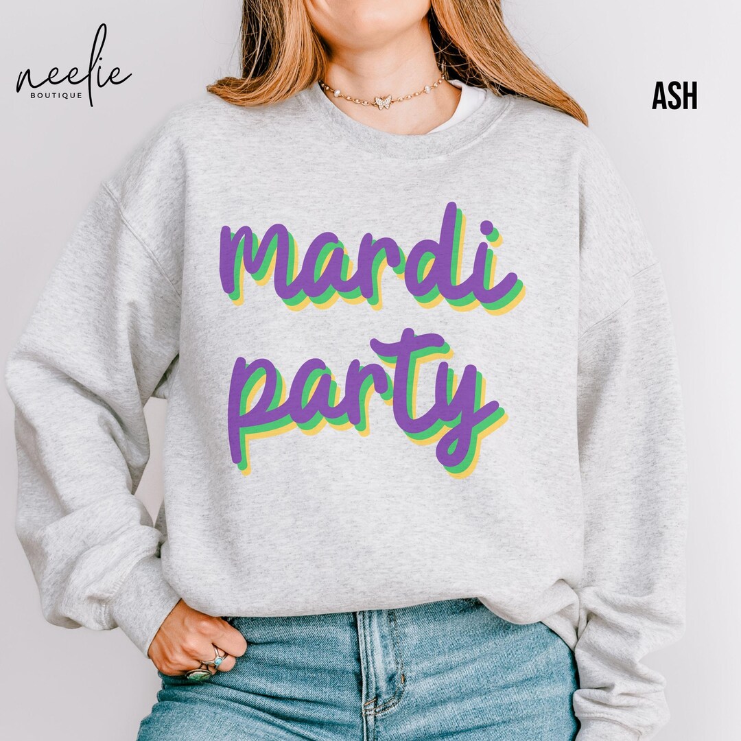 Mardi Gras Sweatshirt, Mardi Party Carnival Crewneck Sweater, Mardi ...