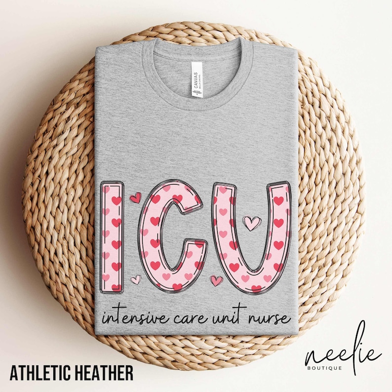 ICU Nurse Valentines Day T-shirt Intensive Care Unit Nurse, Doodle ...