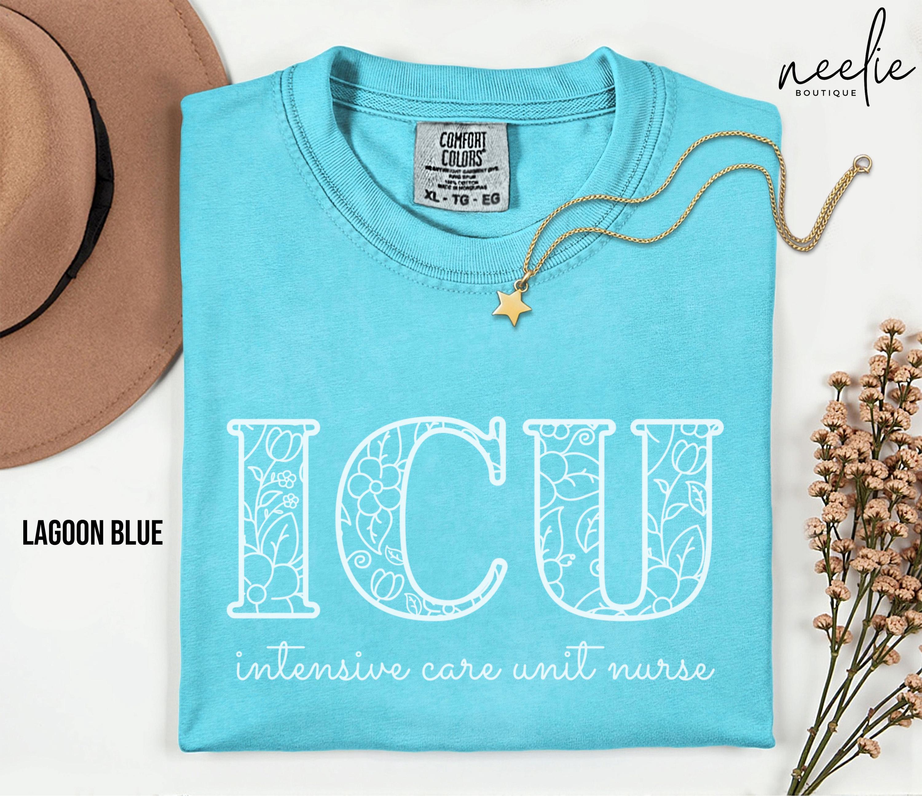 ICU Nurse Comfort Colors® T-shirt Intensive Care Unit Nurse Floral ...