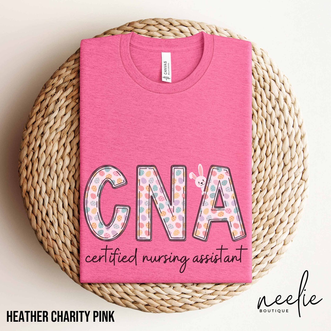 CNA Certified Nursing Assistant Easter T-shirt, Doodle Letters Bunny ...