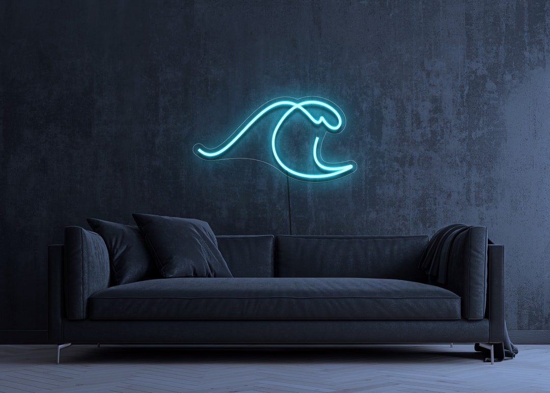 Neon Wave Sign Neon Sea Wave LED Neon Surf Ocean Wall - Etsy