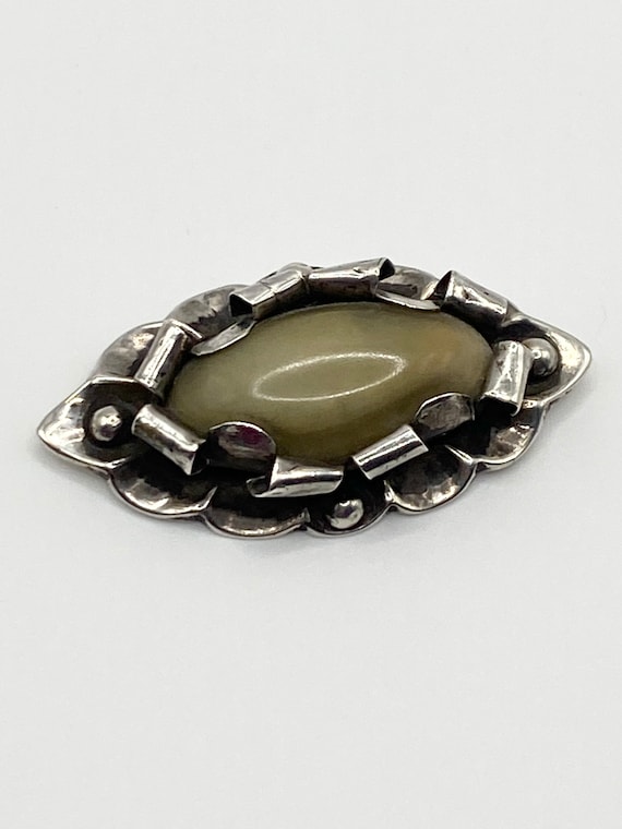 Sterling Silver Agate Brooch/Pin - Gem