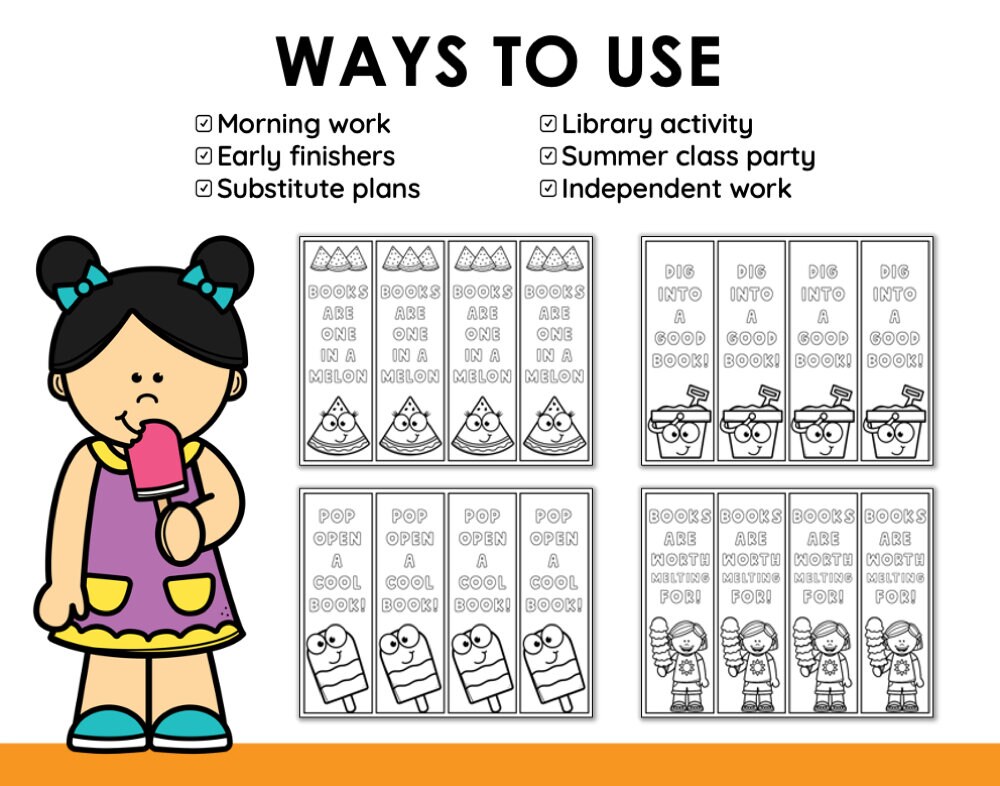 End of Year Summer Bookmarks, Printable Summer Bookmarks, Bookmarks for ...