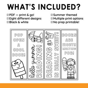 End of Year Summer Bookmarks, Printable Summer Bookmarks, Bookmarks for ...