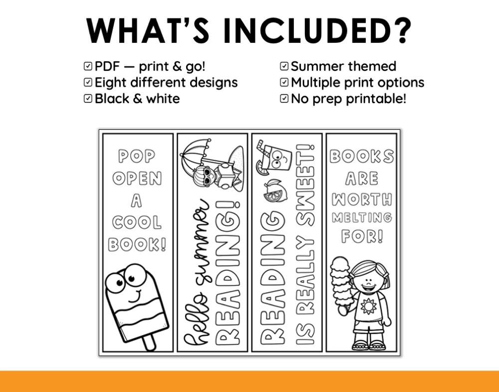 End of Year Summer Bookmarks, Printable Summer Bookmarks, Bookmarks for ...