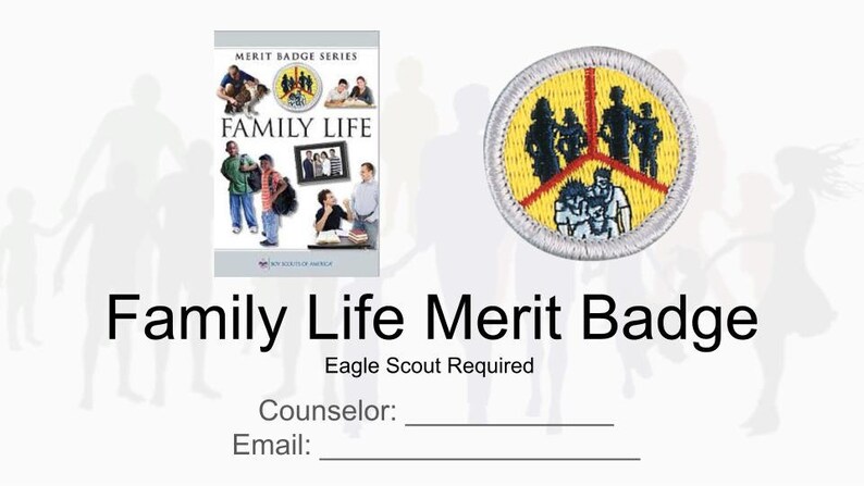 Family Life Merit Badge Slideshow for Scouting America - Etsy