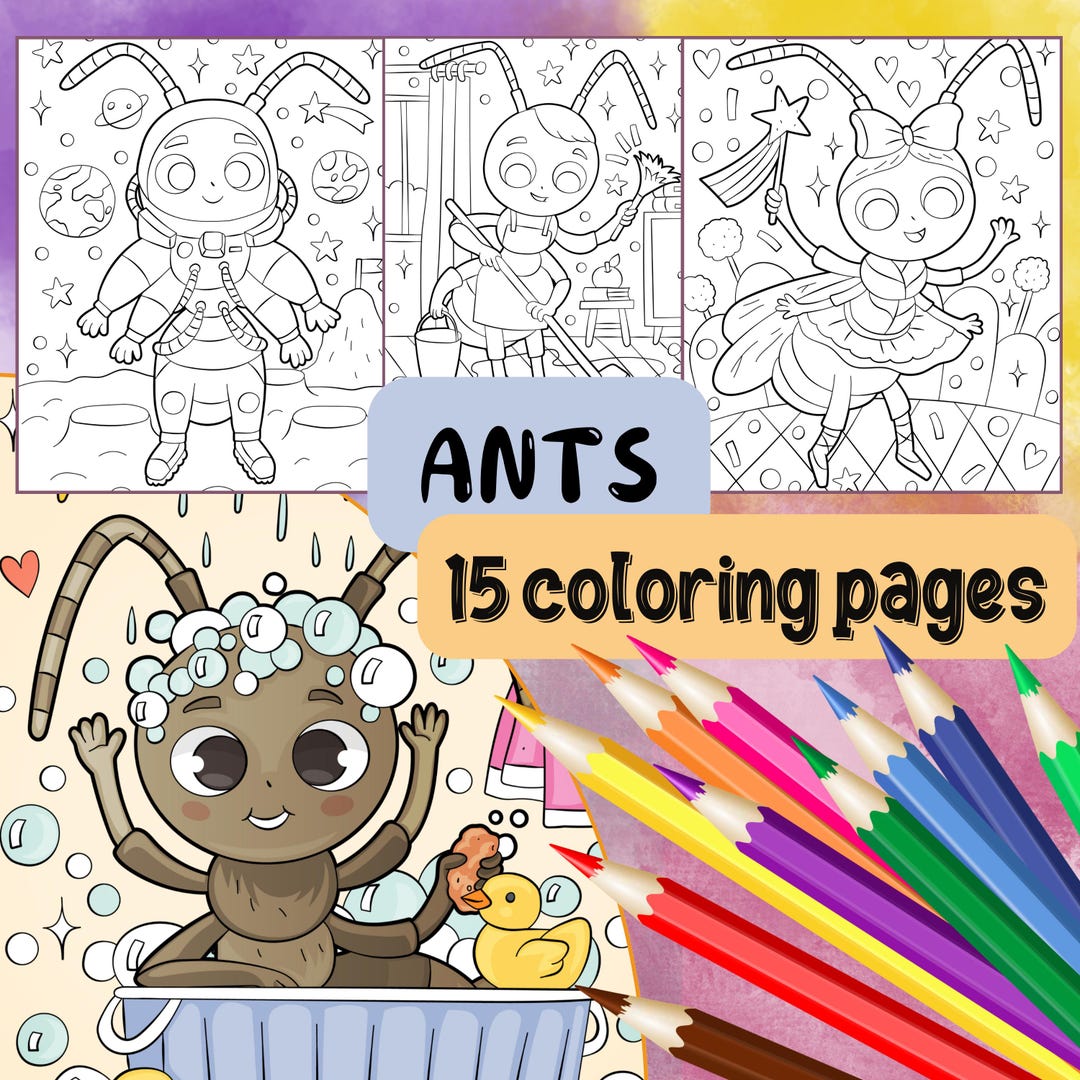 Ants Coloring Book, Cute Animals Coloring Pages, Printable Coloring ...