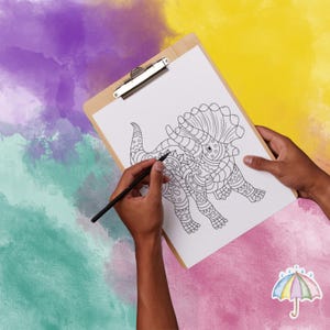 Dinosaur Mandala Coloring Page, Dino Colouring Book, PDF Printable File ...