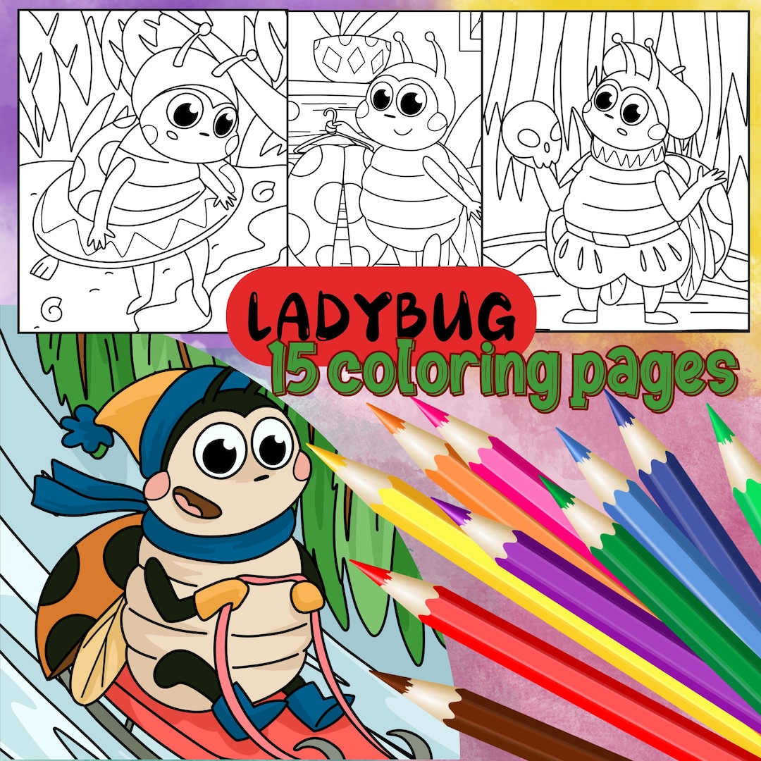 Ladybug Coloring Book PDF, Ladybird Coloring Pages, Easy Coloring for ...