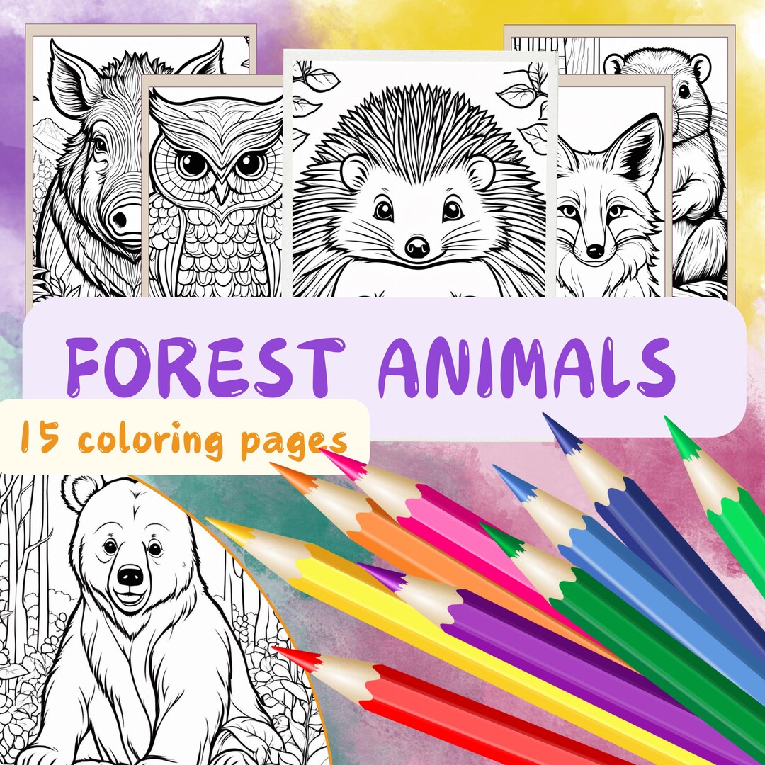 Forest Animals Coloring Pages, Fun Activity for Kids and Adults ...