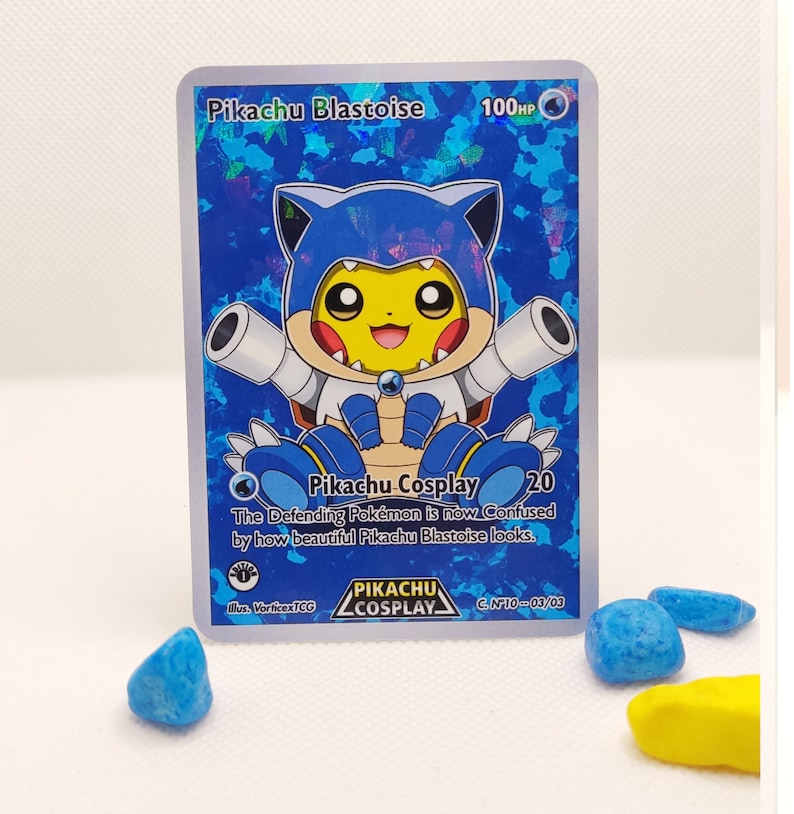 Pikachu Poncho PACK 3 CARDS Custom Cards - Etsy