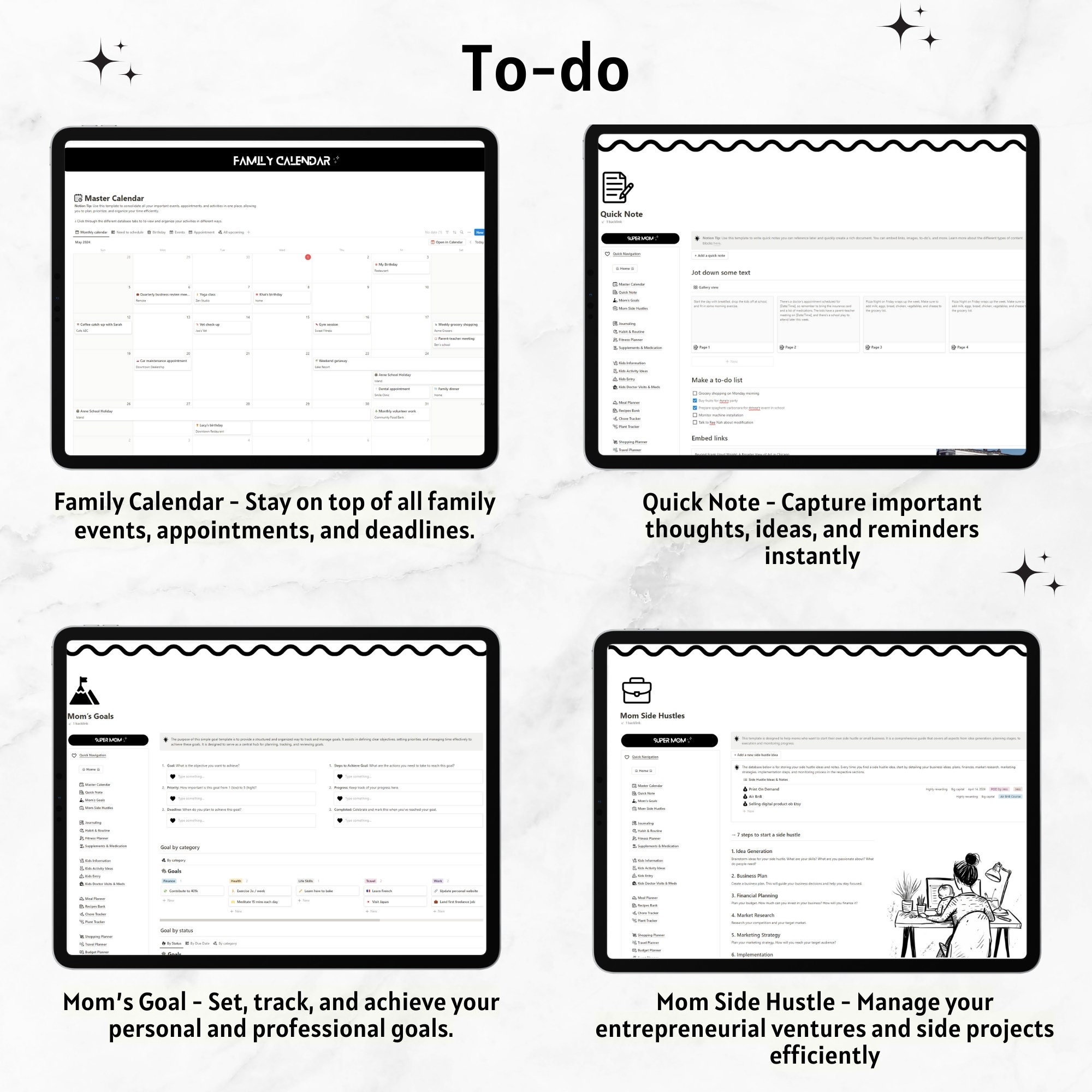 MOM Planner Notion Template, Family Notion Template, Habit Tracker, Mom ...