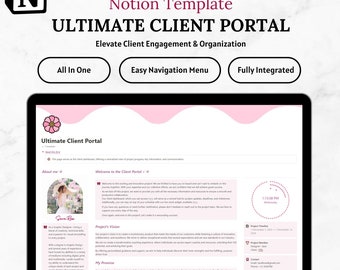 Notion Template Client Portal, Client Dashboard Project Tracker, Client Onboarding, Notion ...
