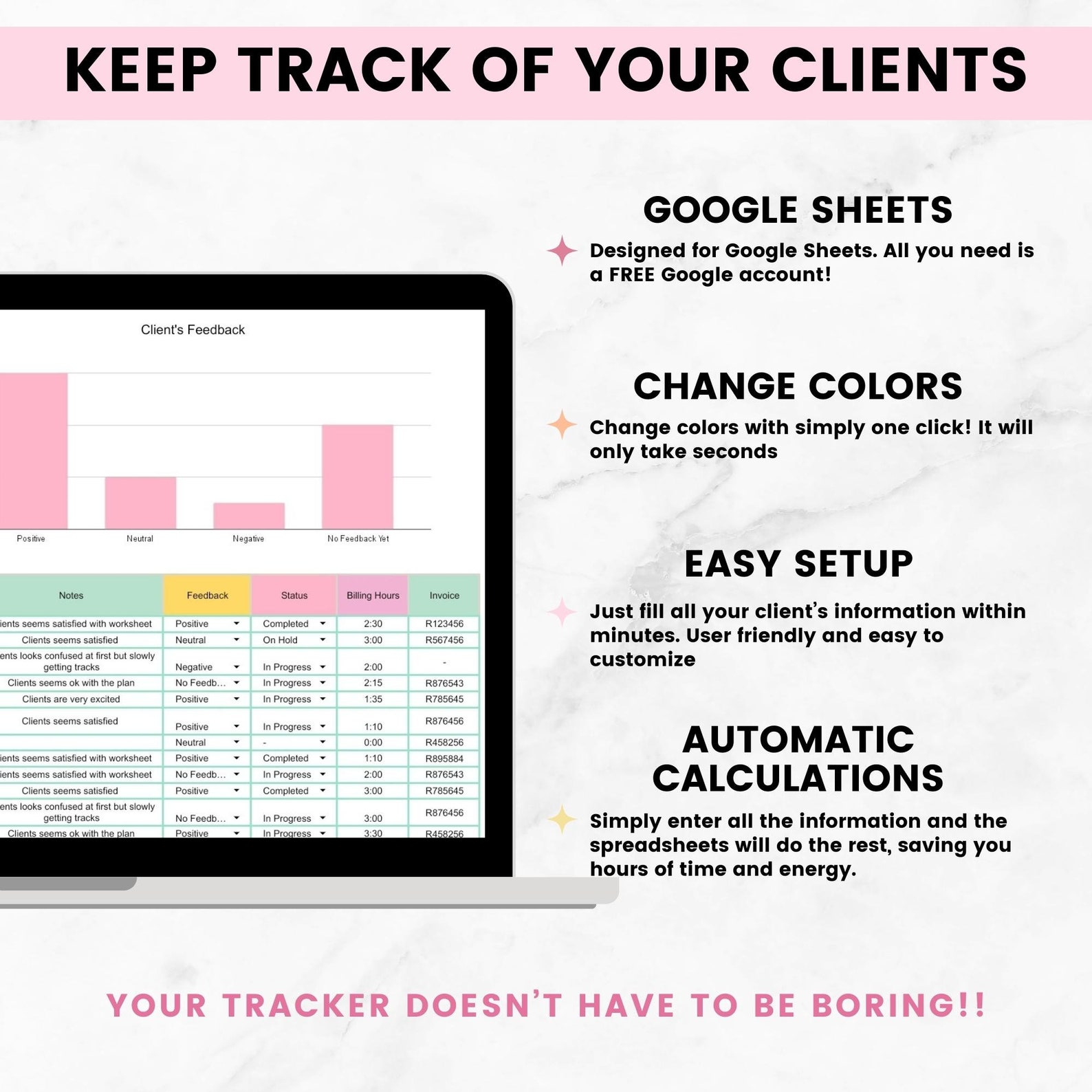 Client Session Tracker Spreadsheet for Coaches, Client Management ...
