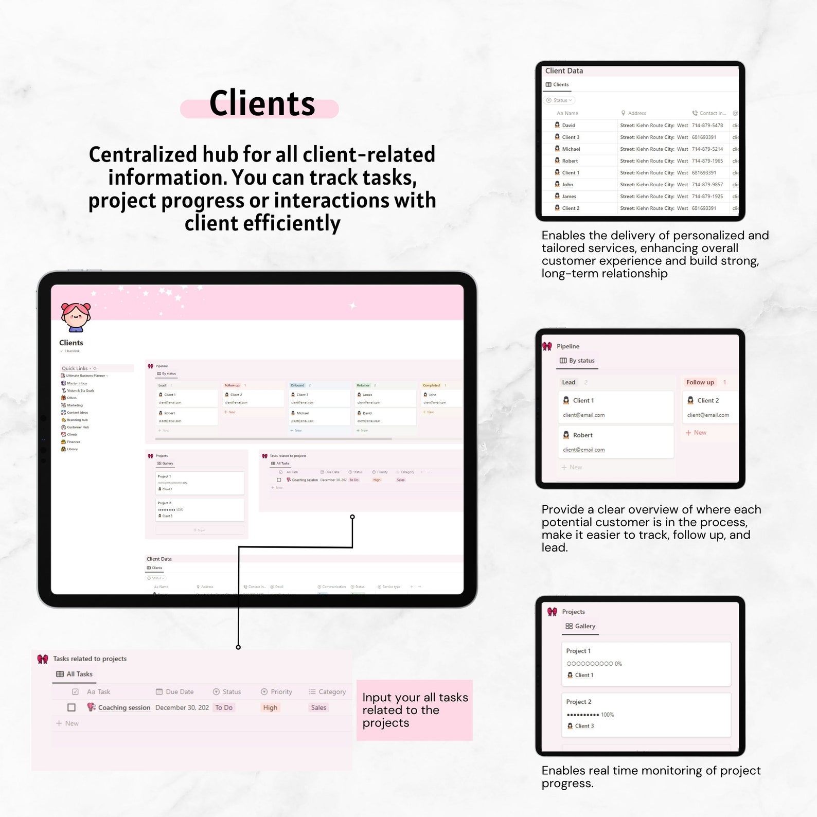 Notion Template Business Planner, Business Dashboard for Coach, Notion ...
