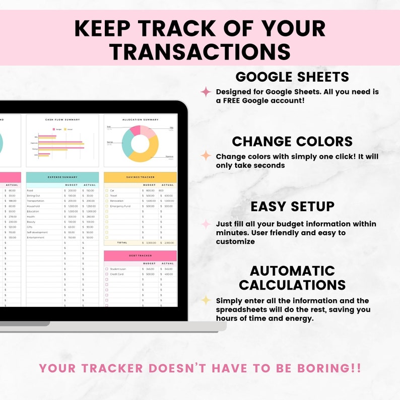 Budget Planner Google Sheet Monthly Budget Spreadsheet, Paycheck Budget ...