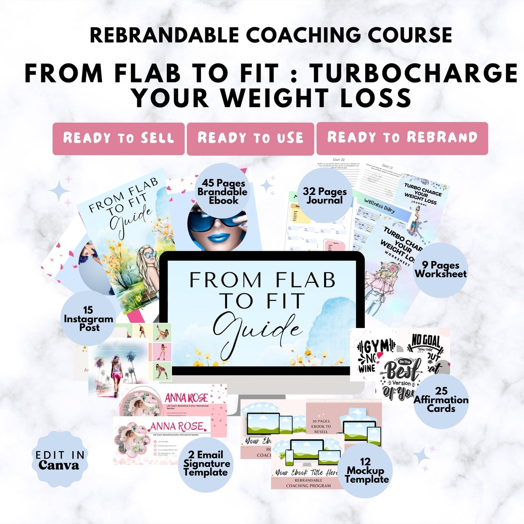 Done for You From Flab to Fit Guide | Brandable Coaching Workbook ...