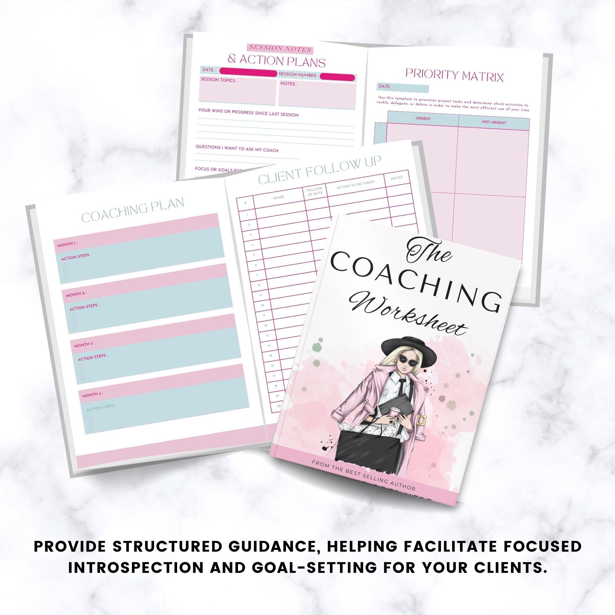 Coaching Session Worksheet Template for Coach | Coaching Worksheet ...