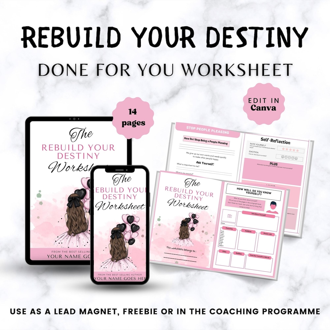 Done for You Rebuild Your Destiny Worksheet | Lead Magnet for Life ...