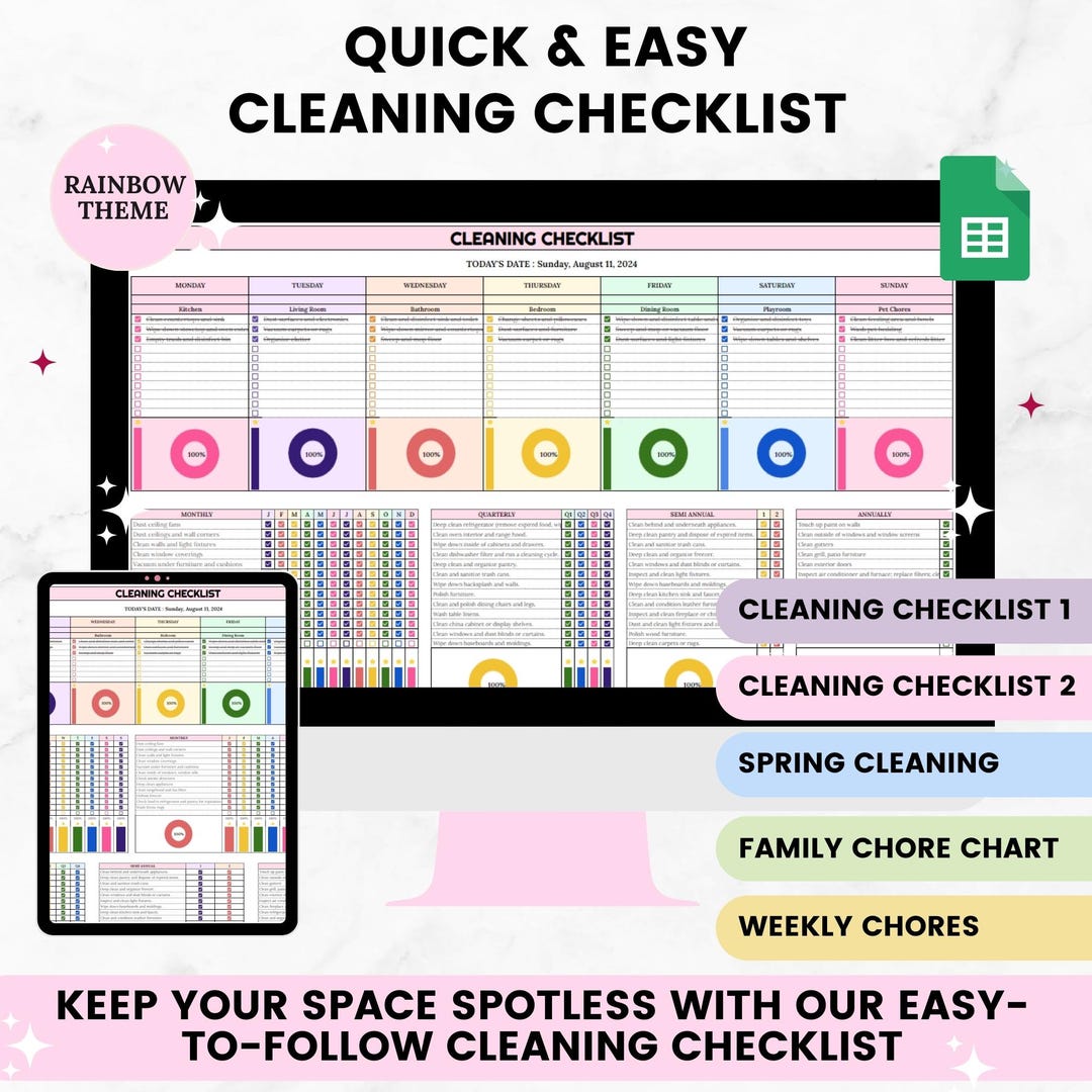 Cleaning Planner, Cleaning Checklist, Cleaning Schedule, Family Kids ...