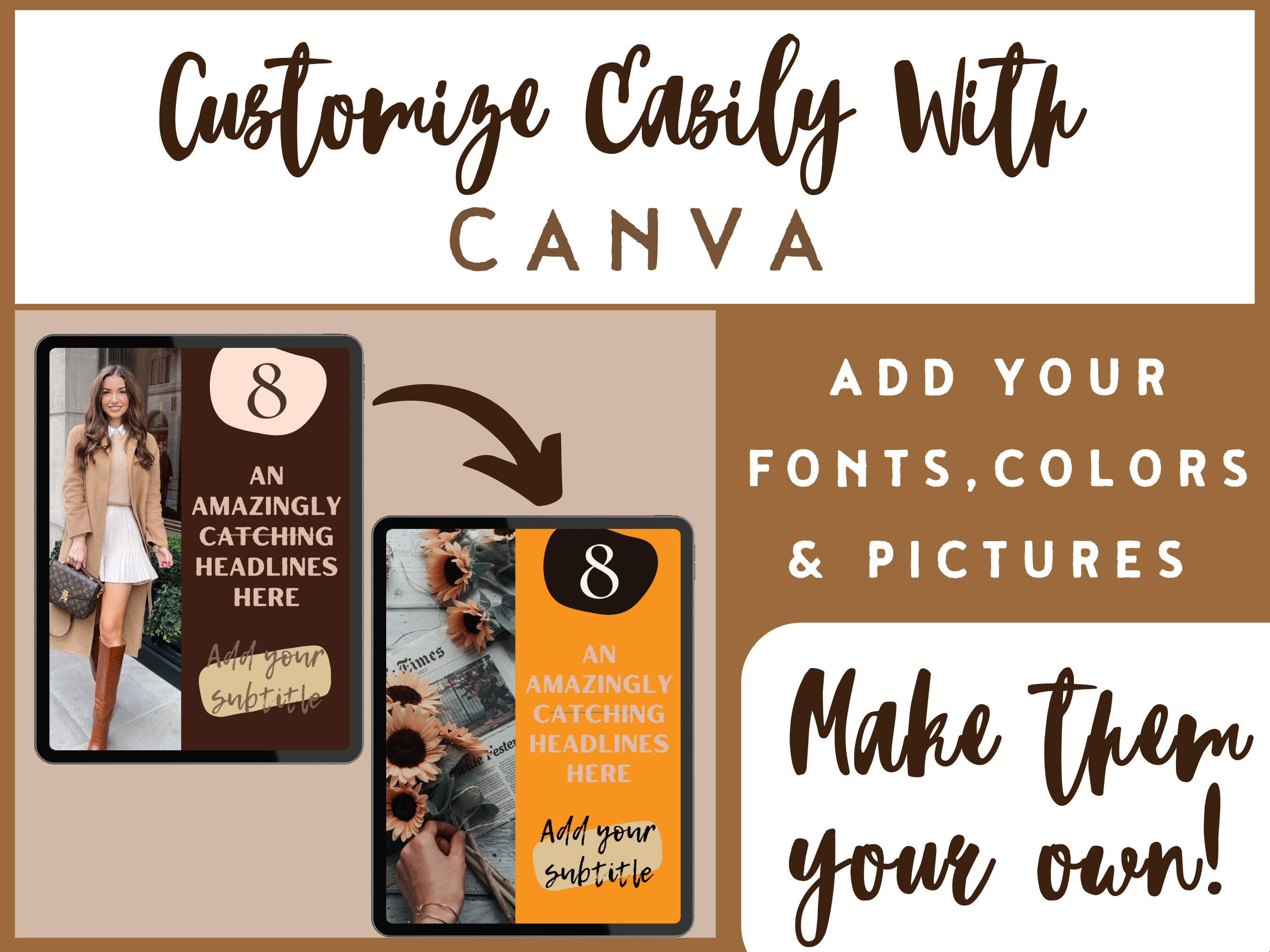 Pinterest Templates Aesthetic Dark Brown Pinterest Template Lifestyle ...