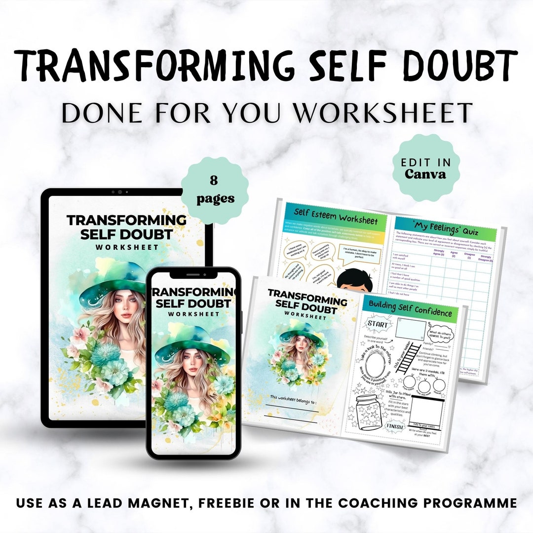 Done for You Transforming Self Doubt Worksheet | Lead Magnet for Life ...