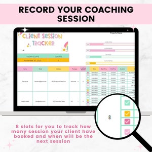 Client Session Tracker Spreadsheet for Coaches, Client Management ...