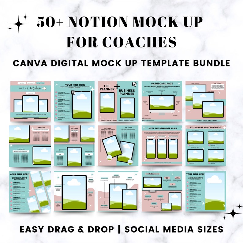 50+ Notion Mockup Canva Template for Coaches, Course Creator Mockup ...
