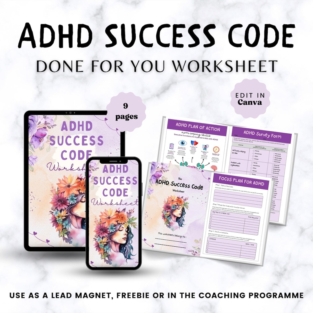 ADHD Worksheets | ADHD Workbooks for Adults & Kids | ADHD Printables ...